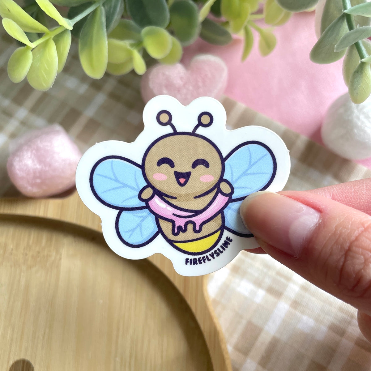 fireflyslime Pink Slime Stretch Die-Cut Sticker