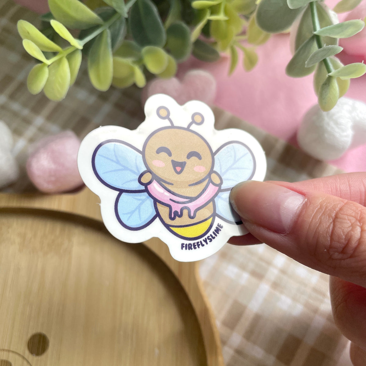 fireflyslime Pink Slime Stretch Die-Cut Sticker