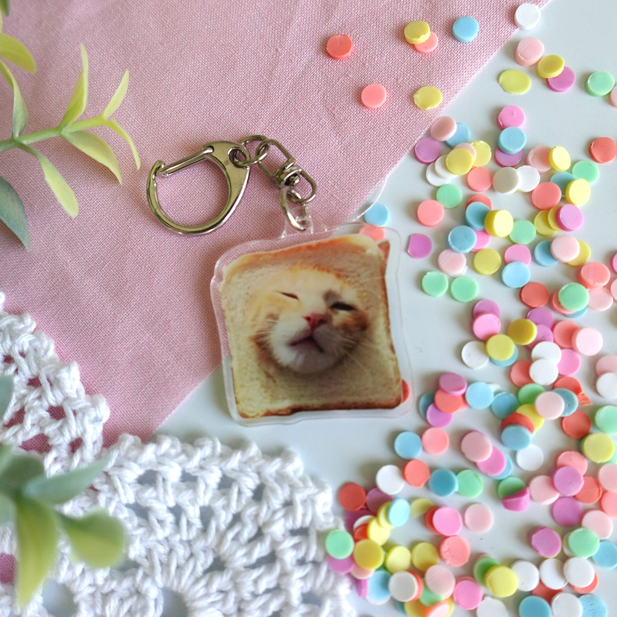 cat bread 2 keychain