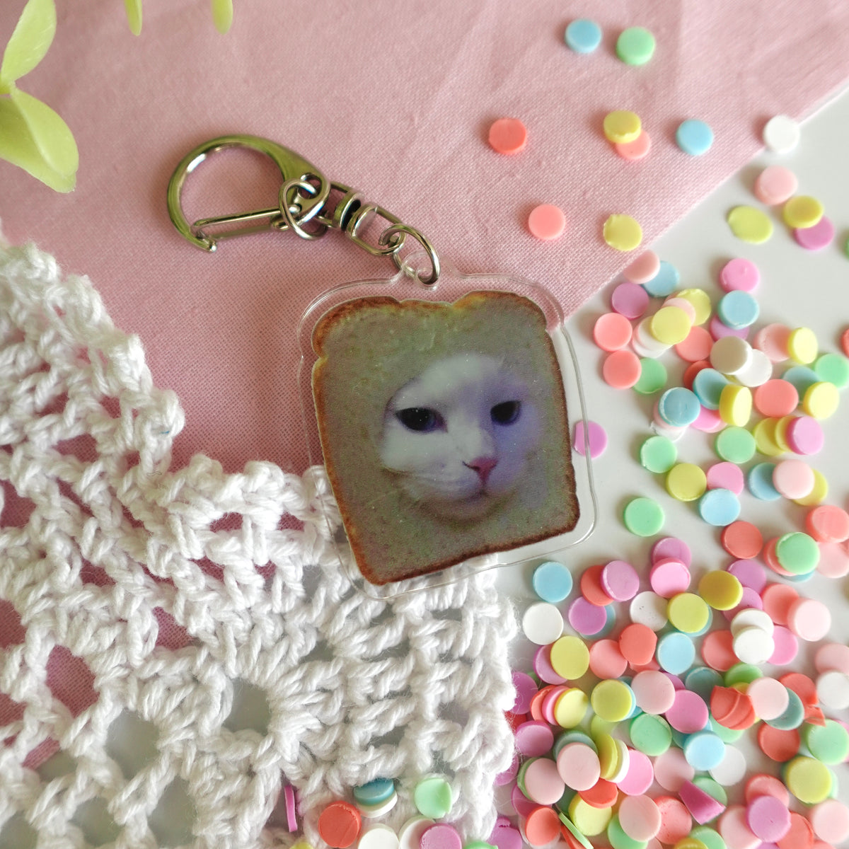 cat bread 4 keychain