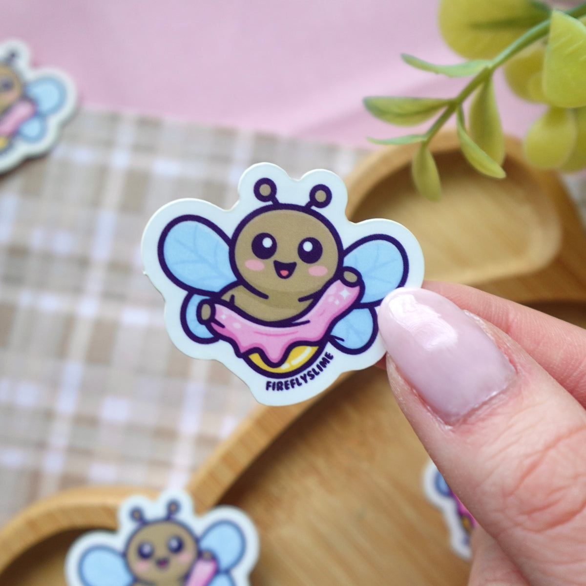 fireflyslime Mini Pink Die-Cut Sticker