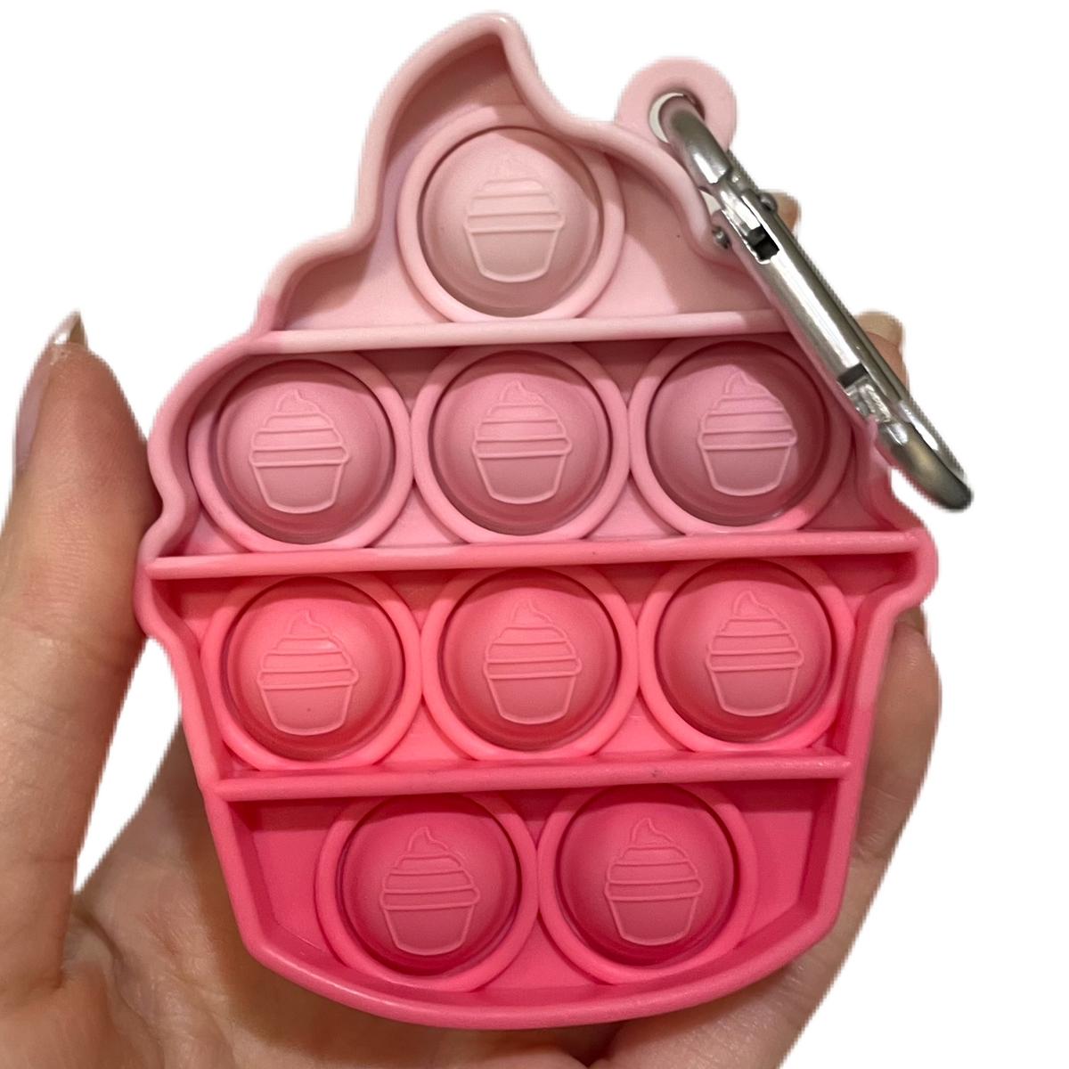 pink cupcake keychain pop-it